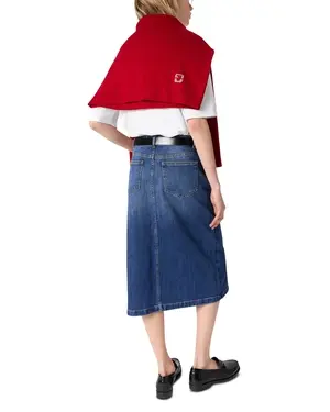 Gerard Darel Janaelle Denim Midi Skirt - Blue