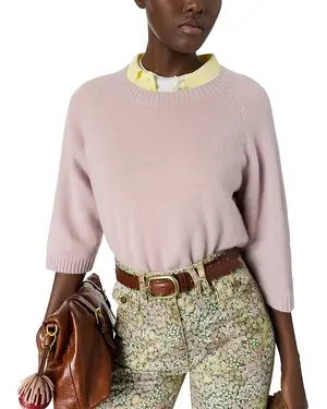 Gerard Darel Liviah Round Neck Cashmere Sweater - Pink