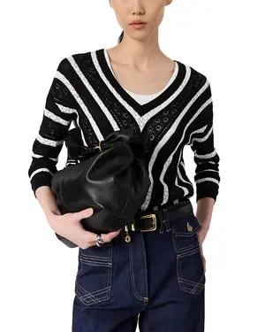 Gerard Darel Loretta V-neck Sweater - Navy