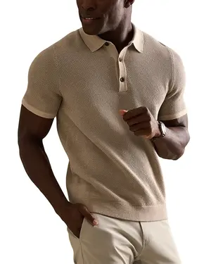 RHONE Mercer Knit Polo Shirt - Bone