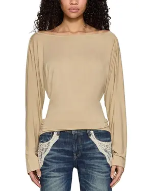 EB DENIM Zinnia Long Sleeve Top - Sand
