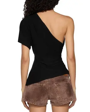 EB DENIM Linnea One Shoulder Top - Black