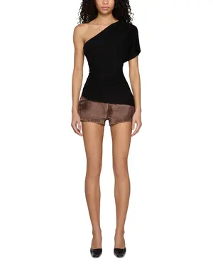 EB DENIM Linnea One Shoulder Top - Black