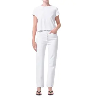 AGOLDE 90s Pinch Waist High Rise Straight Jeans - Marshmallow