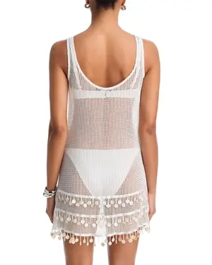 Aqua Embellished Mini Dress Swim Cover-up Exclusive