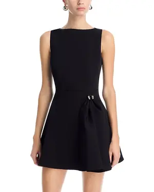 Aqua Hardware Mini Dress Exclusive - Black