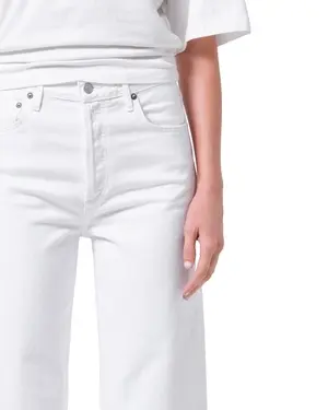 AGOLDE Ren High-rise Wide-leg Jeans - Marshmallow