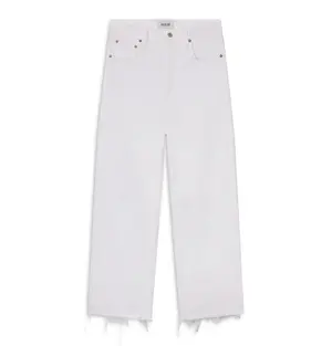 AGOLDE Ren High-rise Wide-leg Jeans - Marshmallow