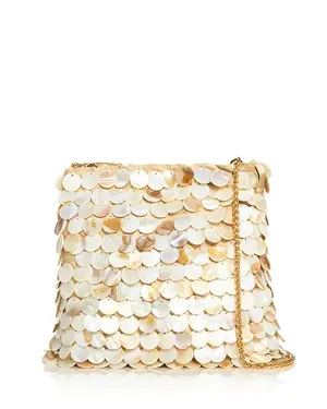 Aqua Sequin Clutch Exclusive - White