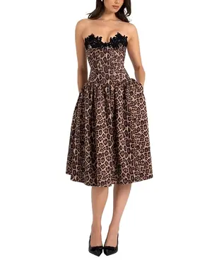 MISS CIRCLE NEW YORK Uchenna Strapless Midi Dress