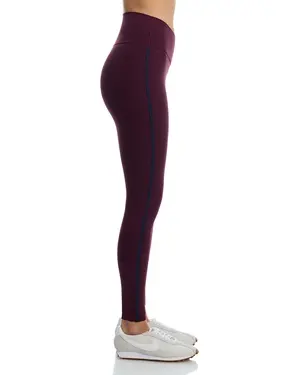 Splits59 Mia Rigor Striped Leggings - Dark Cherry/indigo