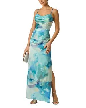 Adrianna Papell Sateen Column Dress