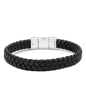 Lagos Sterling And Leather Braided Bracelet
