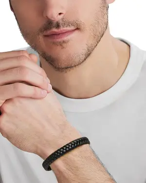 Lagos Sterling And Leather Braided Bracelet