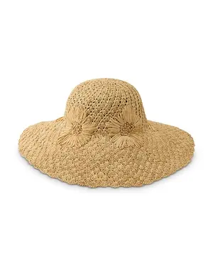 Helen Kaminski Nadia Raffia Crochet Sun Hat - Natural