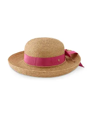 Helen Kaminski Newport Raffia Braid Hat - Natural/bright Pink