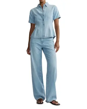 DL1961 Kaylen Soft Curve High Rise Wide Leg Jeans In Aura