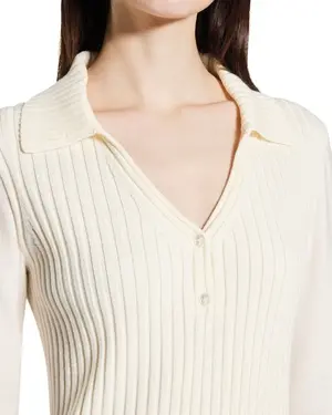 Theory Merino Wool Ribbed Collar Sweater