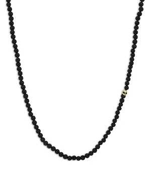 John Varvatos Skull Lava Bead Necklace, 24 - Brass
