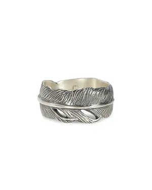 John Varvatos Raven Feather Ring - Silver