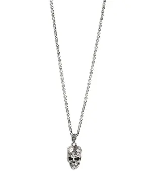 John Varvatos Skull Pendant Necklace, 24 - Silver