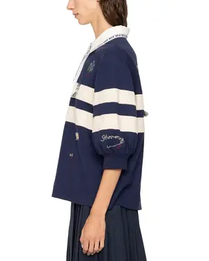 Sea Claira Embroidered Rugby Top