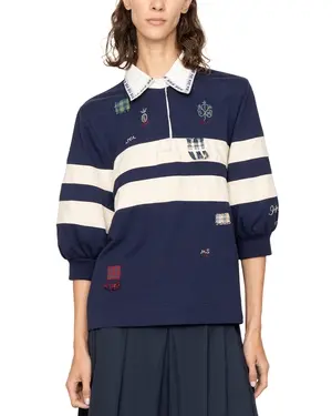 Sea Claira Embroidered Rugby Top