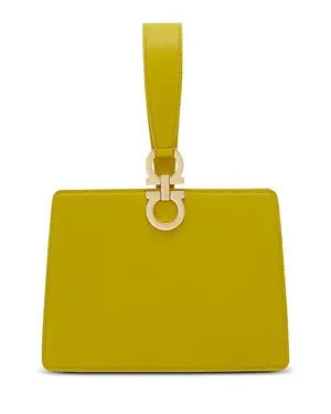 FERRAGAMO Mini Leather Handheld Clutch - Antique Yellow