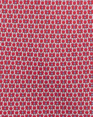 FERRAGAMO Silk Gancini Link Neck Tie - F. Rosso