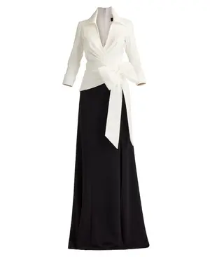 Tadashi Shoji Sarma Wrap Bow Gown