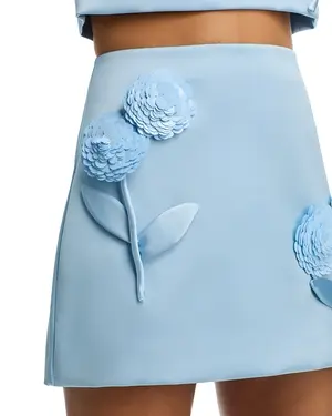 SELF-PORTRAIT Sequin Flower Mini Skirt