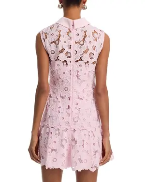 SELF-PORTRAIT Lace Collared Mini Dress