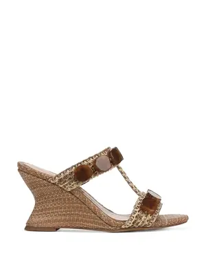 Sam Edelman Dante Embellished Wedge Sandals - Tawny Tan