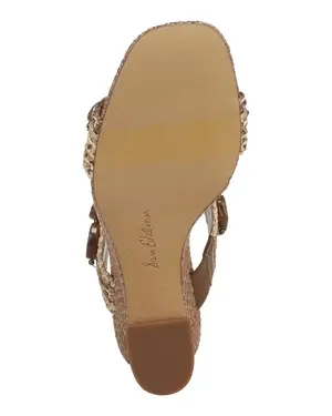 Sam Edelman Dante Embellished Wedge Sandals - Tawny Tan