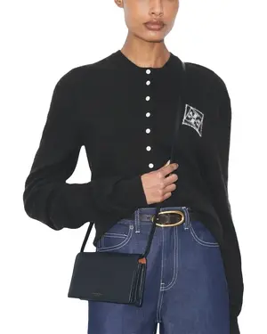 Tory Burch Romy Leather Crossbody Wallet - Black