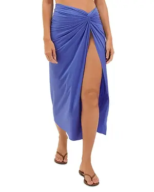 VIX PAULA HERMANNY Karen Midi Cover Up Skirt - Blue