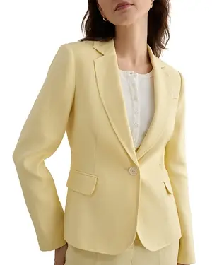 HOBBS LONDON Adalee Linen Jacket - Soft Yellow