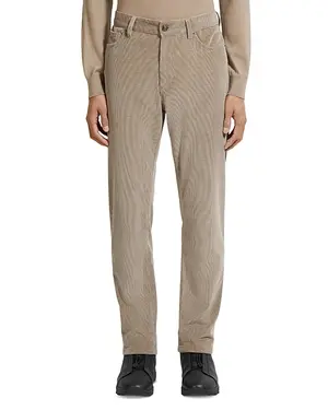 Zegna Cashco Slim Fit Corduroy Pants - Light Taupe