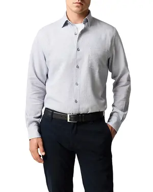 Rodd & Gunn Airtex Long Sleeve Sports Fit Shirt - Ink