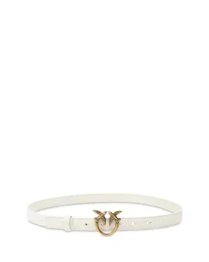 Pinko Love Berry H2 Leather Belt - White