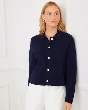 Karen Kane Collared Knit Jacket