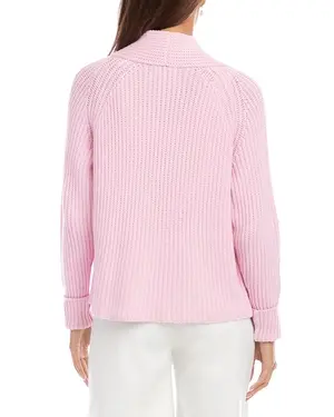 Karen Kane Cropped Open Front Cardigan Sweater - Pink