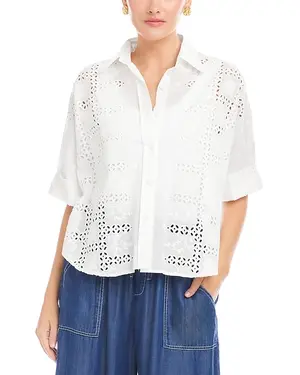 Fifteen Twenty Alisa Eyelet Top - White