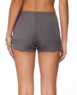 EDIKTED Riya Pinstripe Tailored Micro Shorts