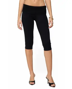 EDIKTED Skyla Knit Capri Pants - Black