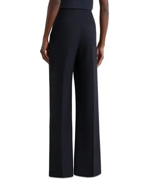 REISS Carley Wide Leg Trousers - Navy
