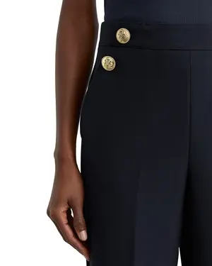 REISS Carley Wide Leg Trousers - Navy