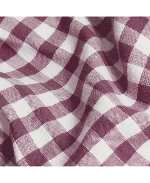 PIGLET IN BED Gingham Linen Flat Sheet, Full