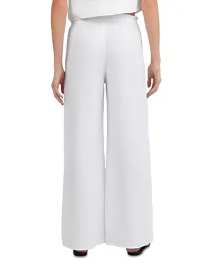 Bella Dahl Ruffle Waist Wide Leg Linen Pants - White