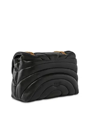 Pinko Love Puff Classic Leather Convertible Crossbody - Zq-nero-
